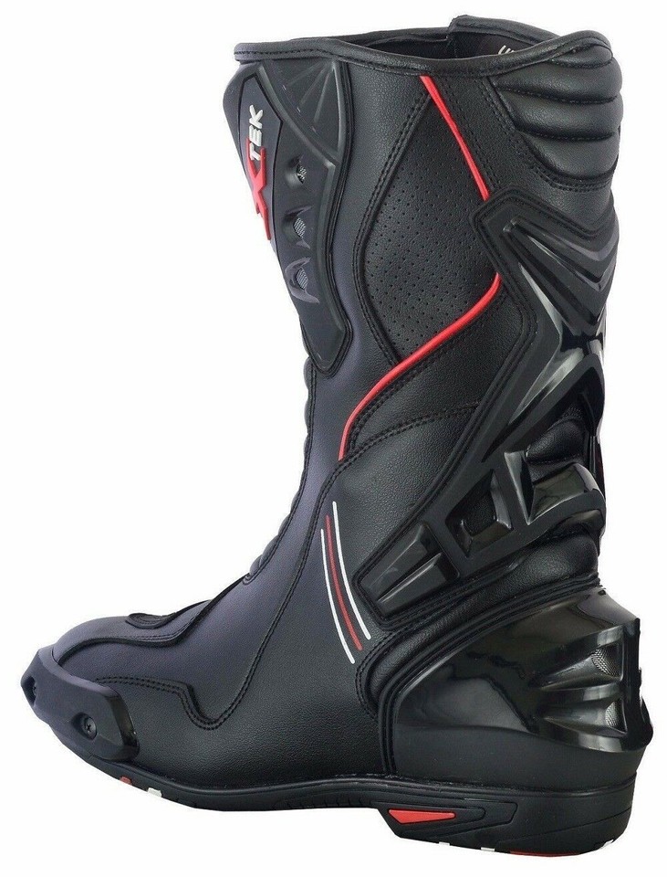 Men Motorcycle Racing Boots Waterproof Motorbike Leather Boot Size UK ...
