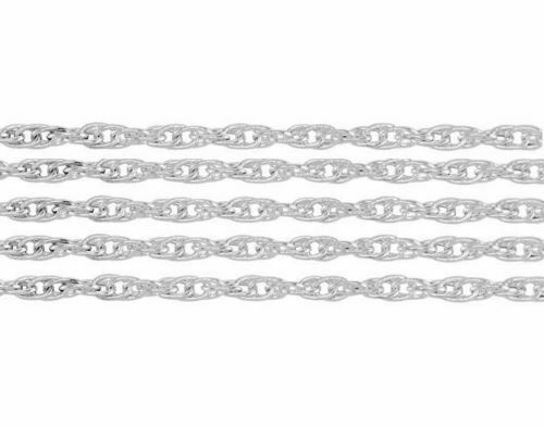14K White Gold Rope Chain 1mm wide Pendant Necklace 16 18 20 22 24in ...