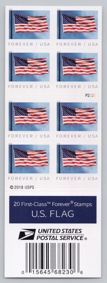 2019 USA #5344a Forever U.S. Flag US - Booklet of 20 Mint (APU) (#P2222 ...