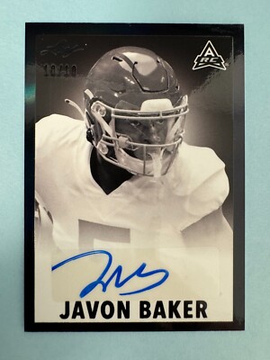Javon Baker 2021 Leaf 1960 Signature Rookie Auto #10/10 ALABAMA CRIMSON ...