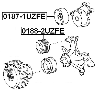 Pulley Tensioner FEBEST 0187-1UZFE OEM 16603-0W010 | eBay