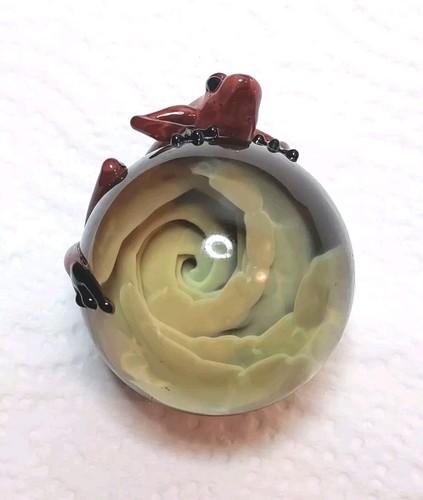 Seth Parks Art Glass Frog Marble Sculpture Figurine Signed | eBay