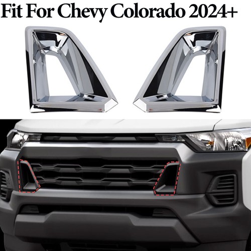 Chrome Front Side Bumper Grille AC Outlet Cover Trim for Chevy Colorado ...