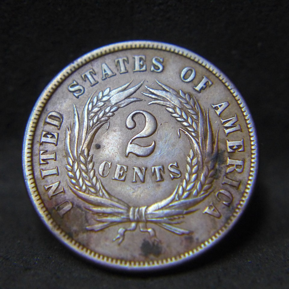 1868 Two Cent Piece - VF Details, spotted reverse, lightly cleaned | eBay