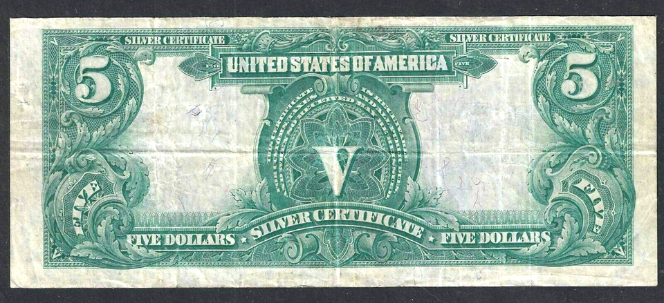 1899 $5 SILVER CERTIFICATE ~ INDIAN CHIEF NOTE ~ PROBLEM-FREE CHOICE ...