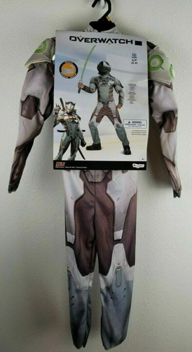 Overwatch Boy's Genji Muscle Chest Halloween Costume Jumpsuit 4-6 Small ...