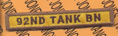 92ND TANK BN 92nd Inf Div Armored TAB | eBay