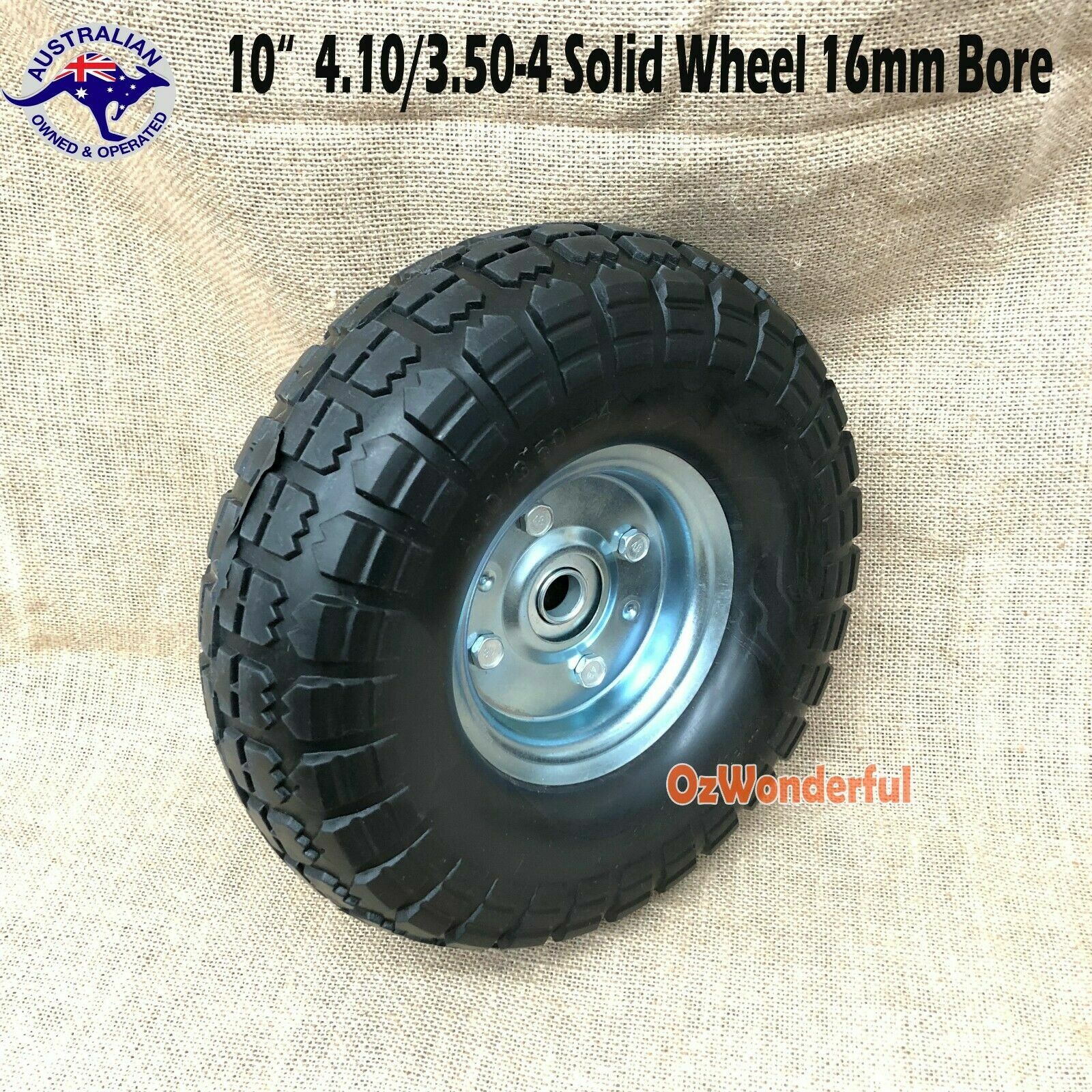 10" 4.10/3.50-4 16mm Bore Single hub Solid Tyre Wheel Wheelbarrow ...