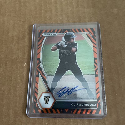 2021 Panini Prizm Draft Picks Baseball CJ Rodriguez Tiger Print Auto ...