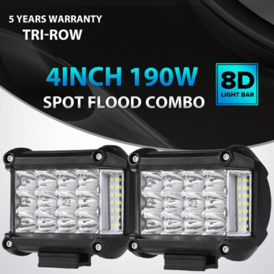Tri Row 4" LED Work Lights for Caterpillar Skid Steers Excavator ...