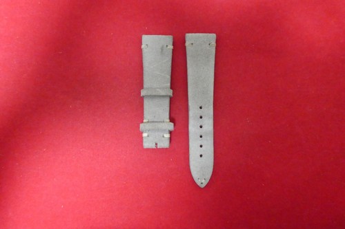 Watch strap suede 22mm eyelets WITHOUT buckles Gray color (A128) | eBay