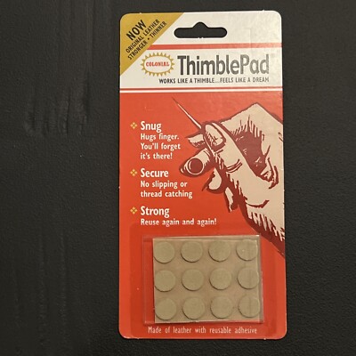 Leather Thimble Pads Stick on/ Adhesive Thimble. Colonial Needle Co ...