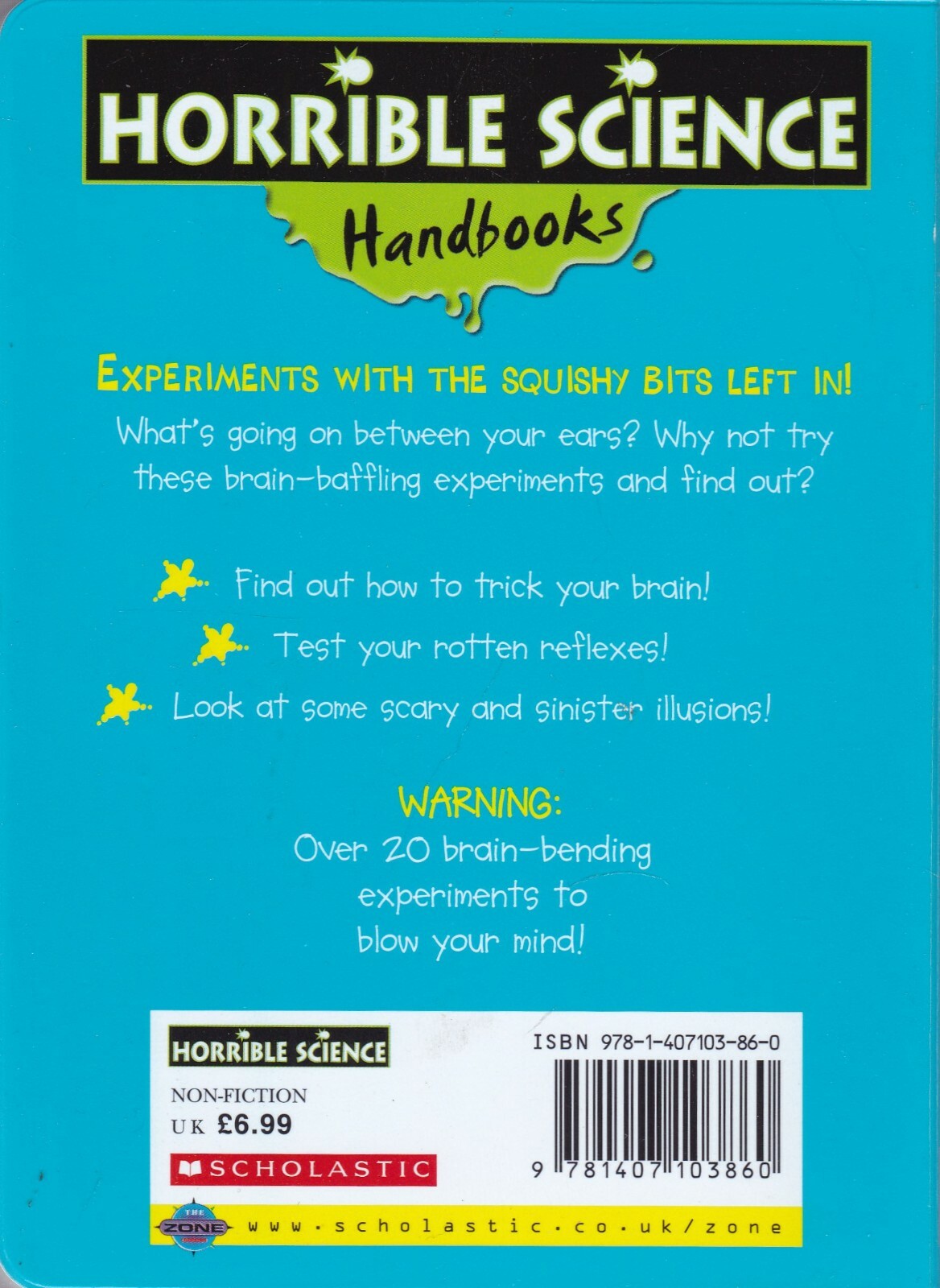 HORRIBLE SCIENCE BULGING BRAIN EXPERIMENTS HANDBOOK - BRAND NEW for 8 ...