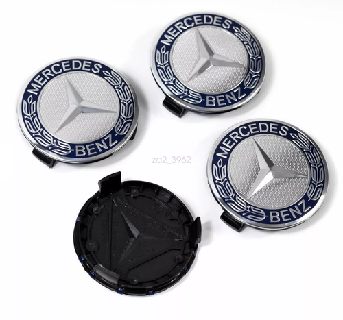 4Pack Fit For Mercedes-Benz Wheel Center Caps Emblem Blue Rim Hub Cover ...