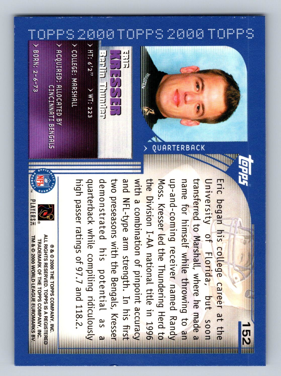 2000 Topps - #152 Eric Kresser for sale online | eBay