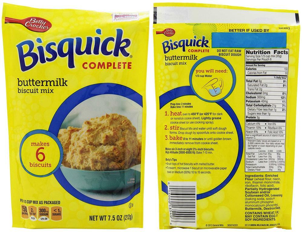 Betty Crocker Bisquick Buttermilk Complete Biscuit Mix, 7.5 Ounce (Pack ...