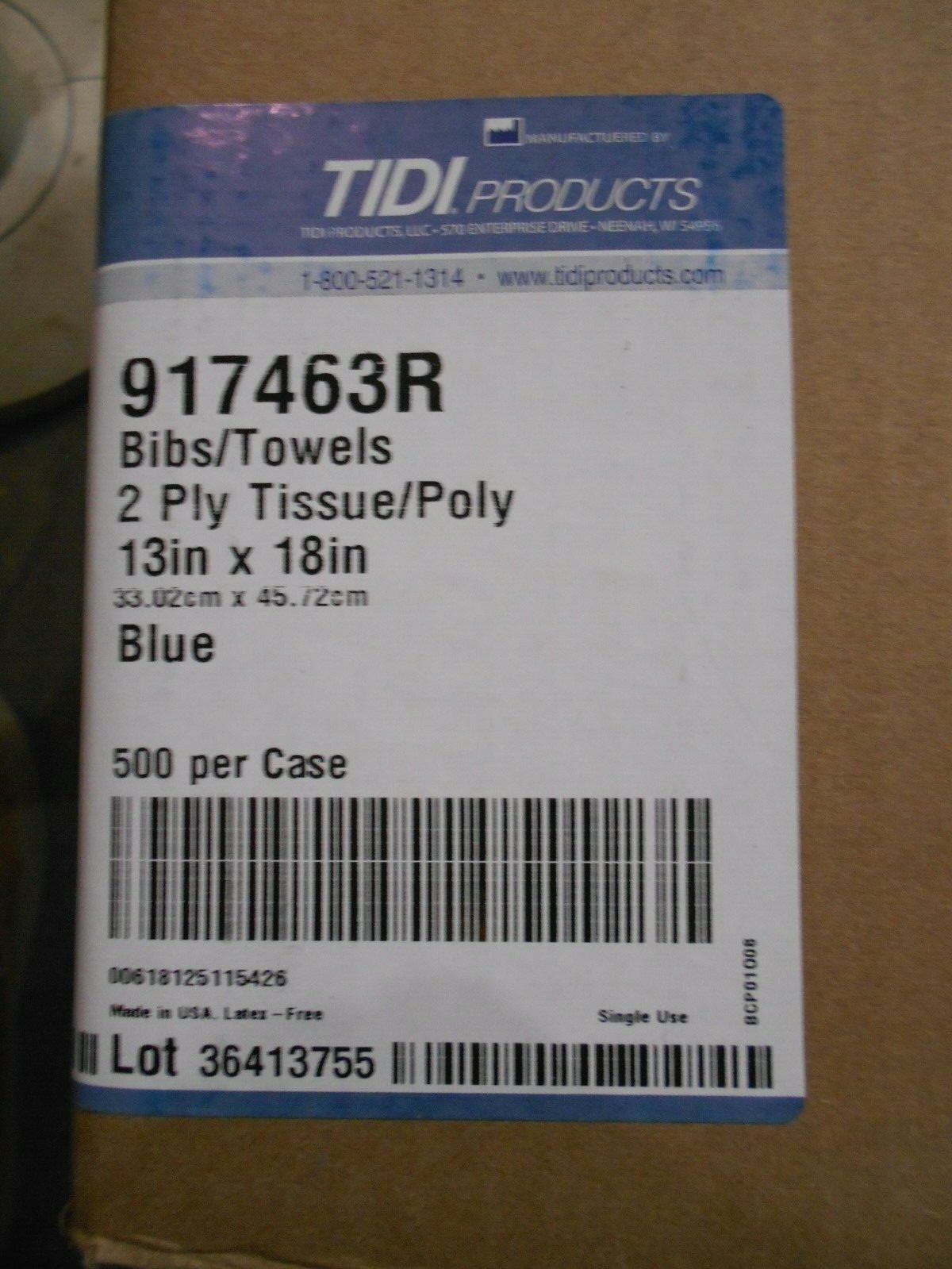 Tidi 917463 Bibs/Towels 13''x18'' 2 Ply Blue (500/Cs) (161-F1) | eBay