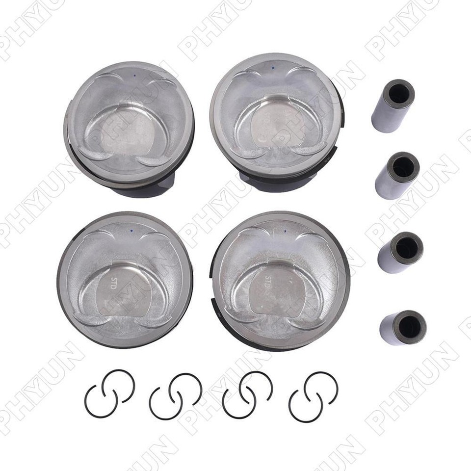 4 Sets Piston & Pin & Snap Rings Kit STD For Hyundai Sonata Kia Optima ...