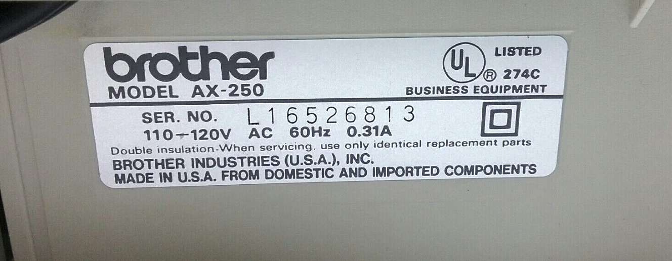 Brother AX-250 Electronic Typewriter NICE carrying bag & cartridges ...