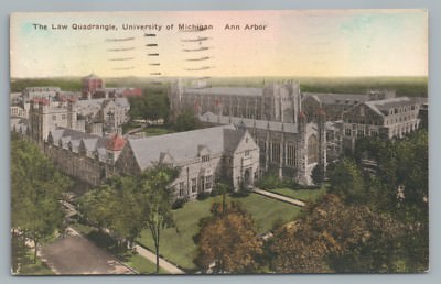 Law School Triangle—University of Michigan ANN ARBOR Rare Hand-Colored ...