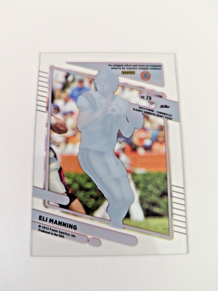 Eli Manning Rebels Giants 2023 Panini Chronicles Draft Clearly Donruss ...