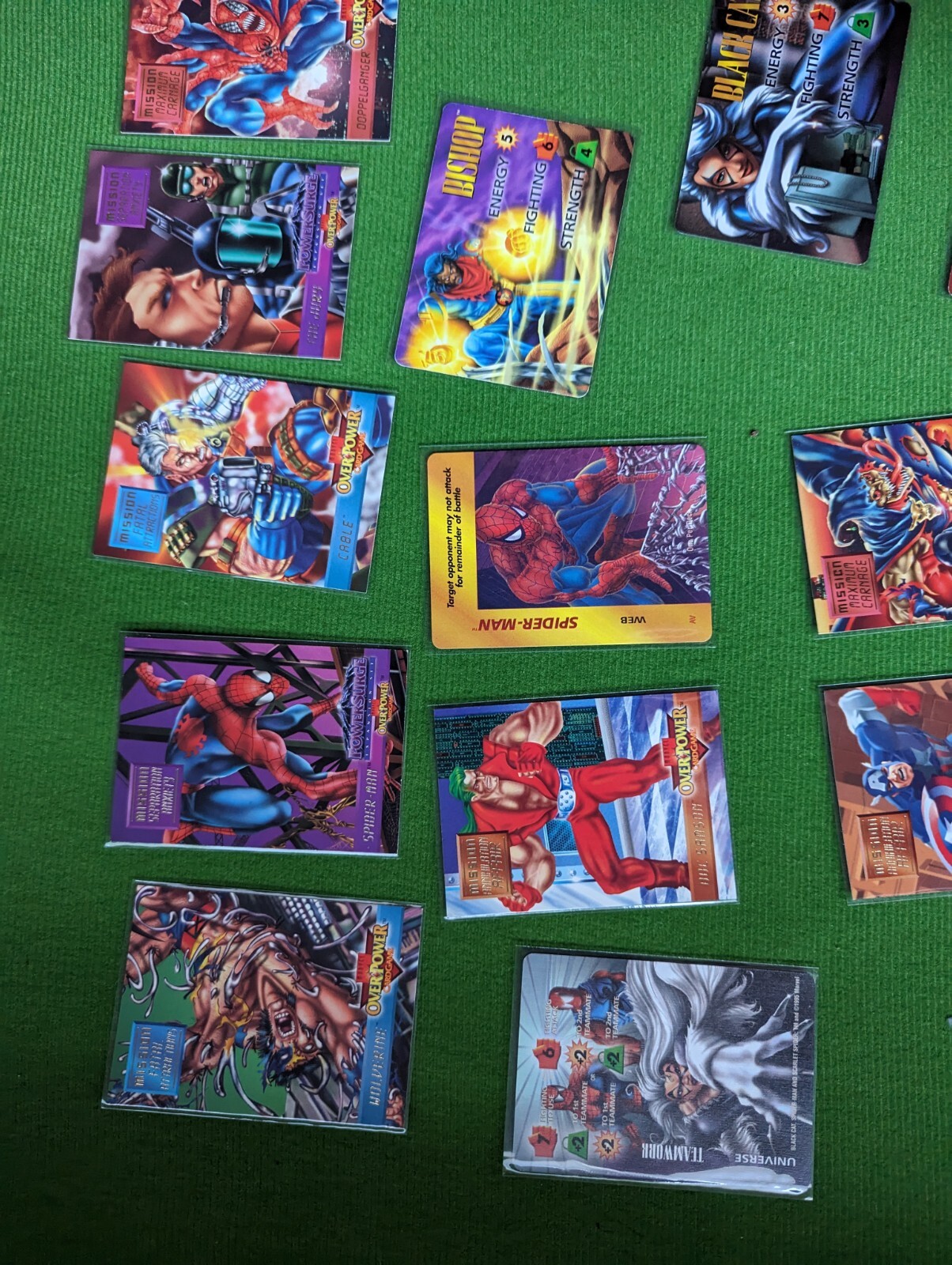 1995 Marvel Overpower Collectible Card Game Lot of 30 Cards Many ...
