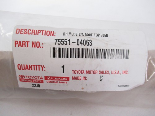 Genuine OEM Toyota 75551-04063 Passenger Roof Drip Molding 2005-2015 ...
