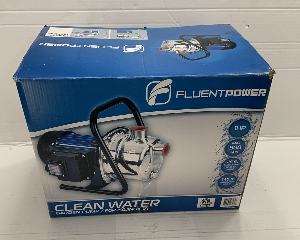 FLUENT POWER Lawn Sprinkling Water Pump - Stainless Steel (FGP1000) for ...