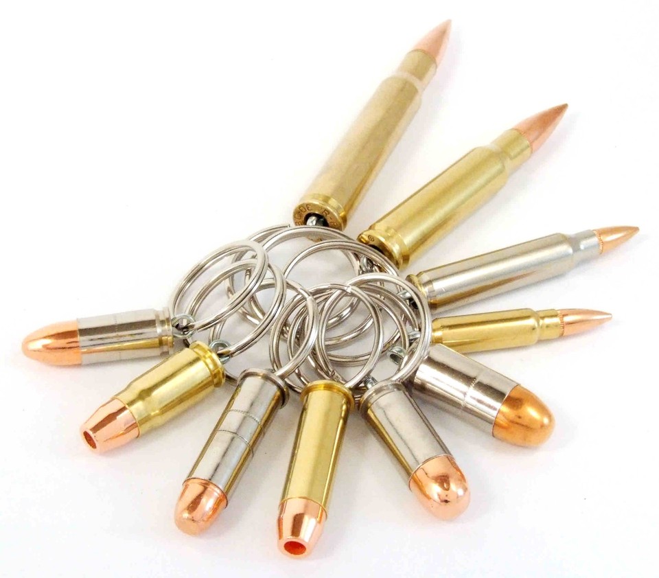 Super Variety Pack of 80 Bullet Key Rings Keychains - 11 Different ...