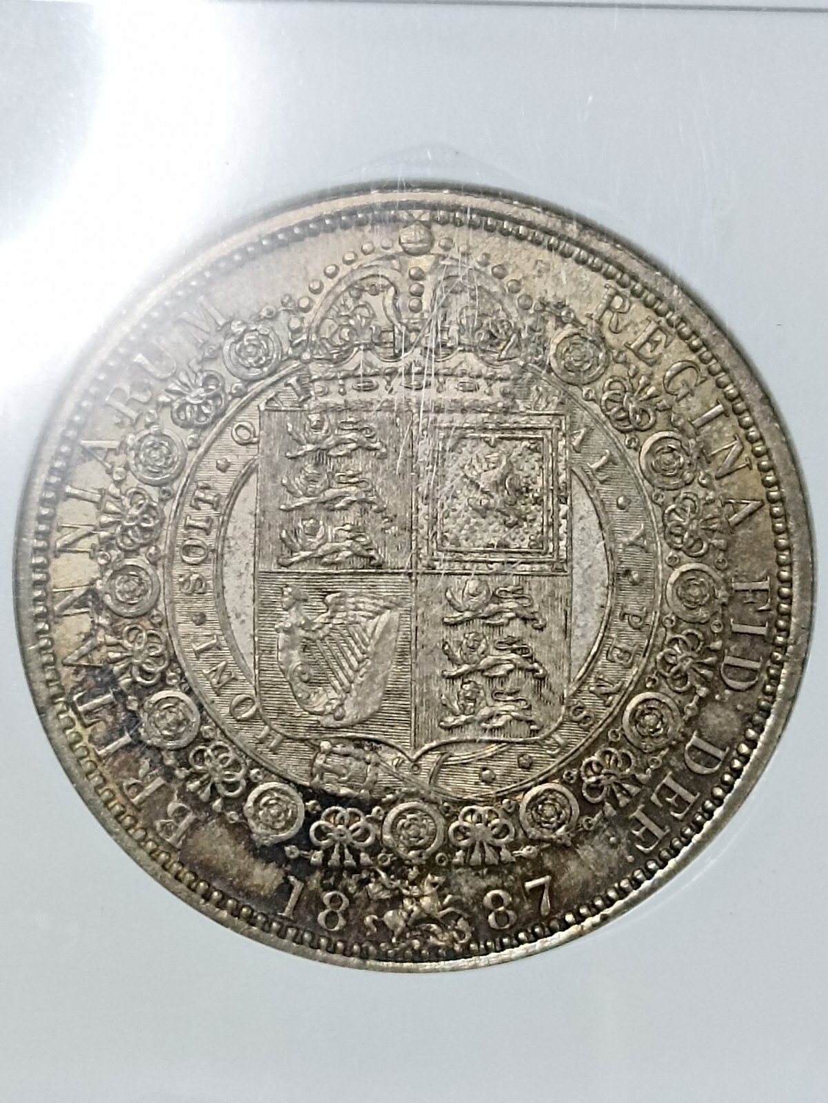 Pedigee: Ex. Cheshire 1887 Great Britain Jubilee Victoria Half crown ...
