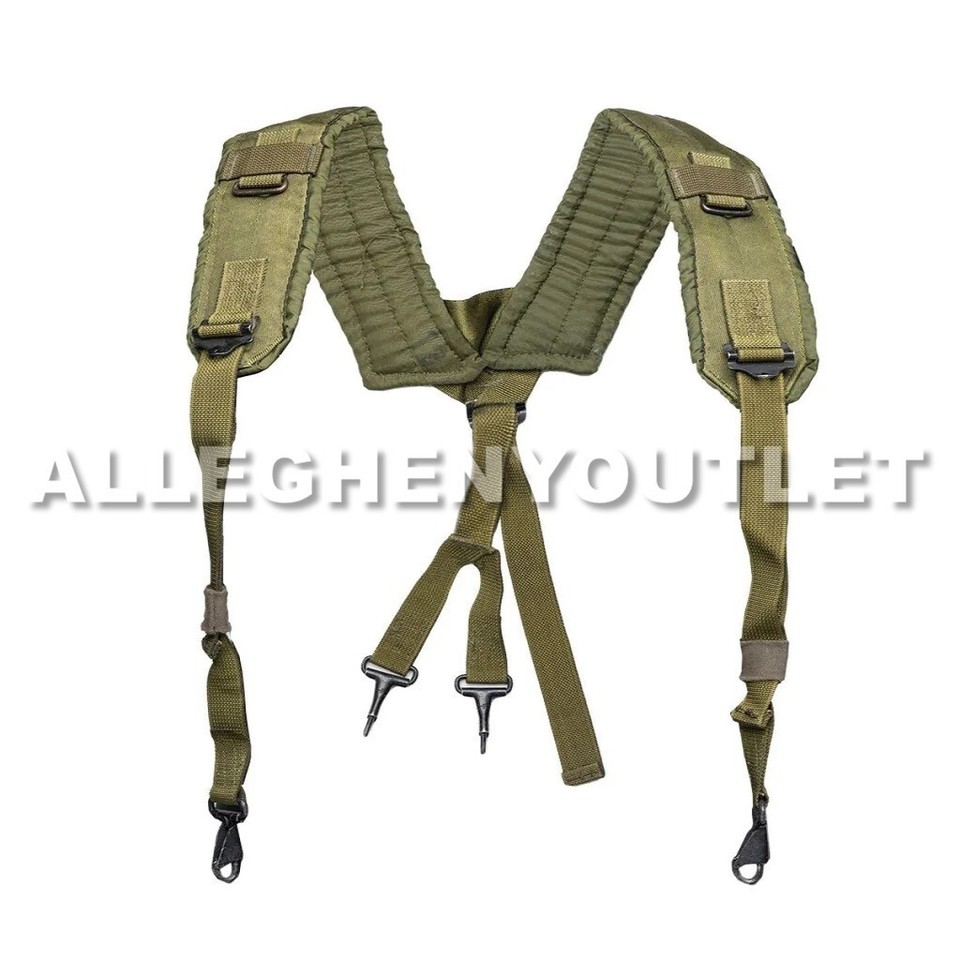 US ARMY ALICE LARGE GREY Buckle Pistol Belt, 2 Ammo Pouches, Suspenders ...