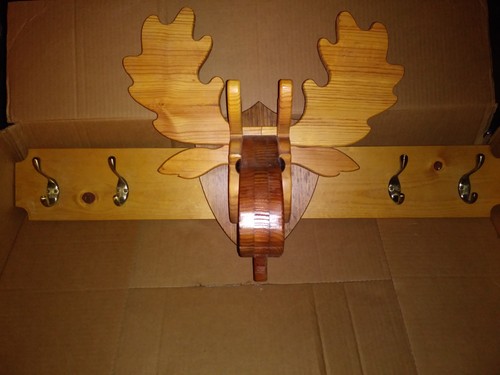 Coat Rack,Hat Rack, Moose Head, Wood Rack, Moose Hat &Coat Rack 36" | eBay
