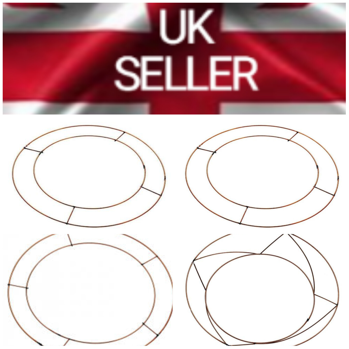 Wreath Form Ring Flat & Raised Wire Frame Christmas Funeral Rings 8 10 ...