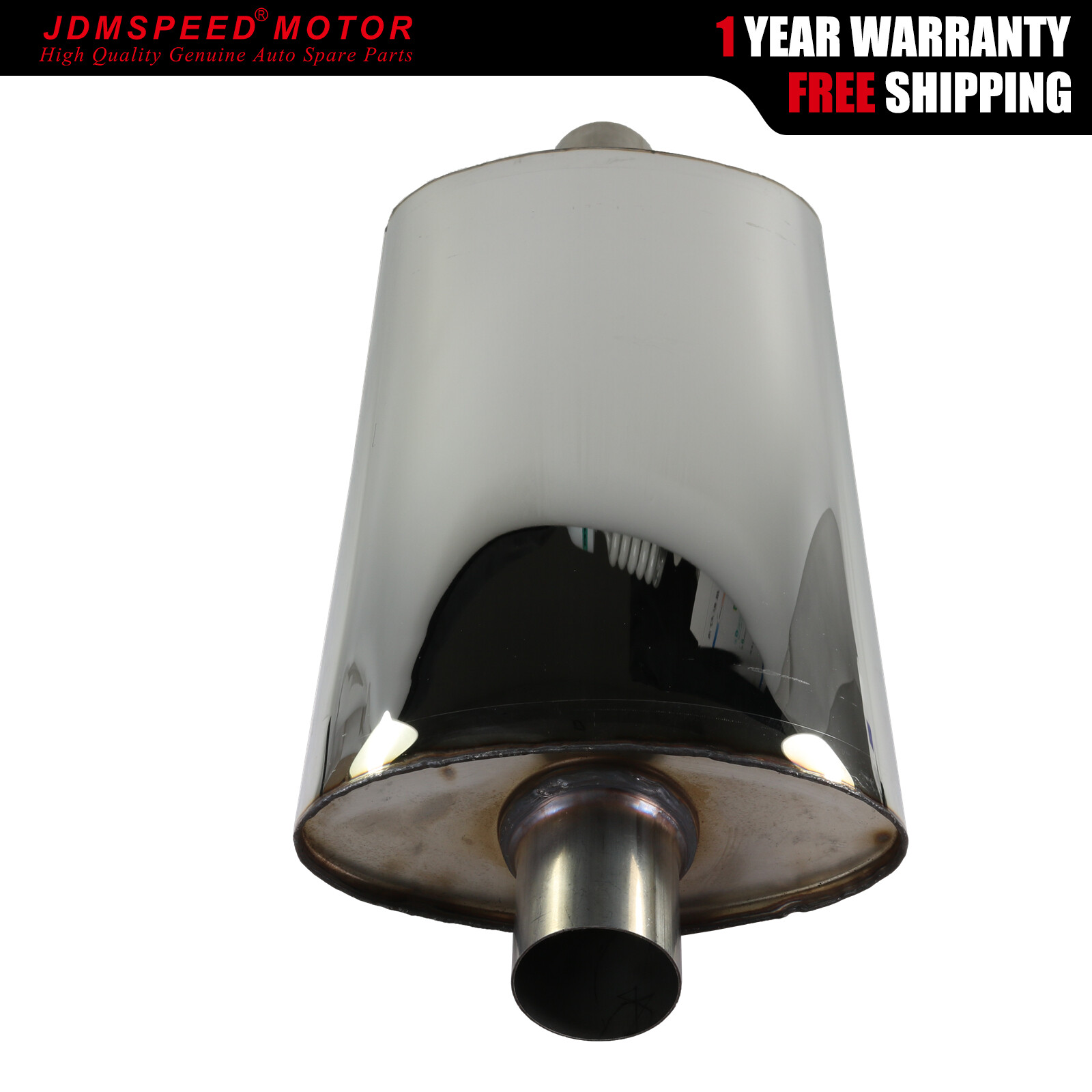 2.5" 63mm Universal Stainless Oval Exhaust Back Box Silencer Muffler ...