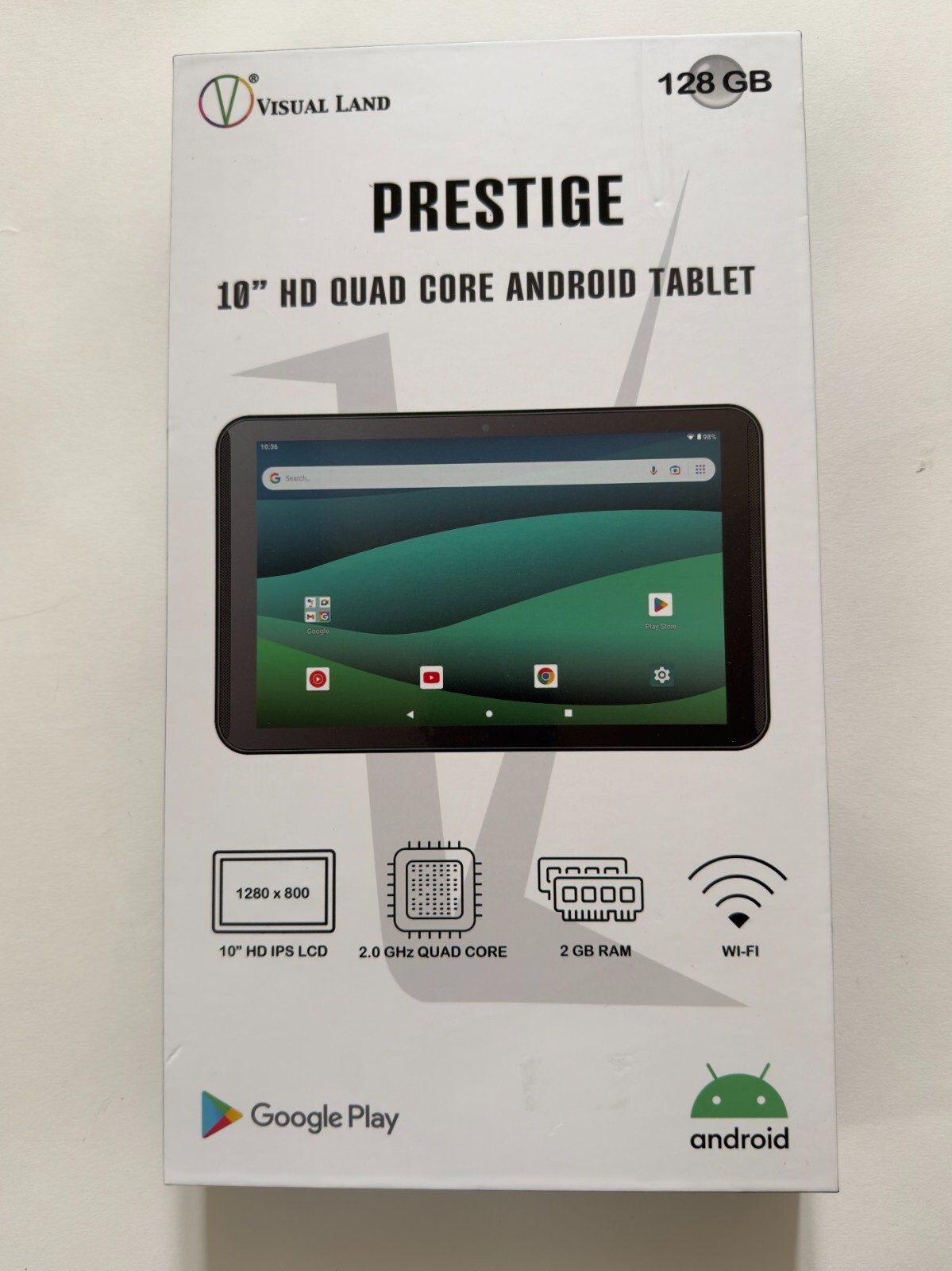 Brand New Visual Land Prestige 10" HD Android Smart Tablet 128 GB WiFi ...