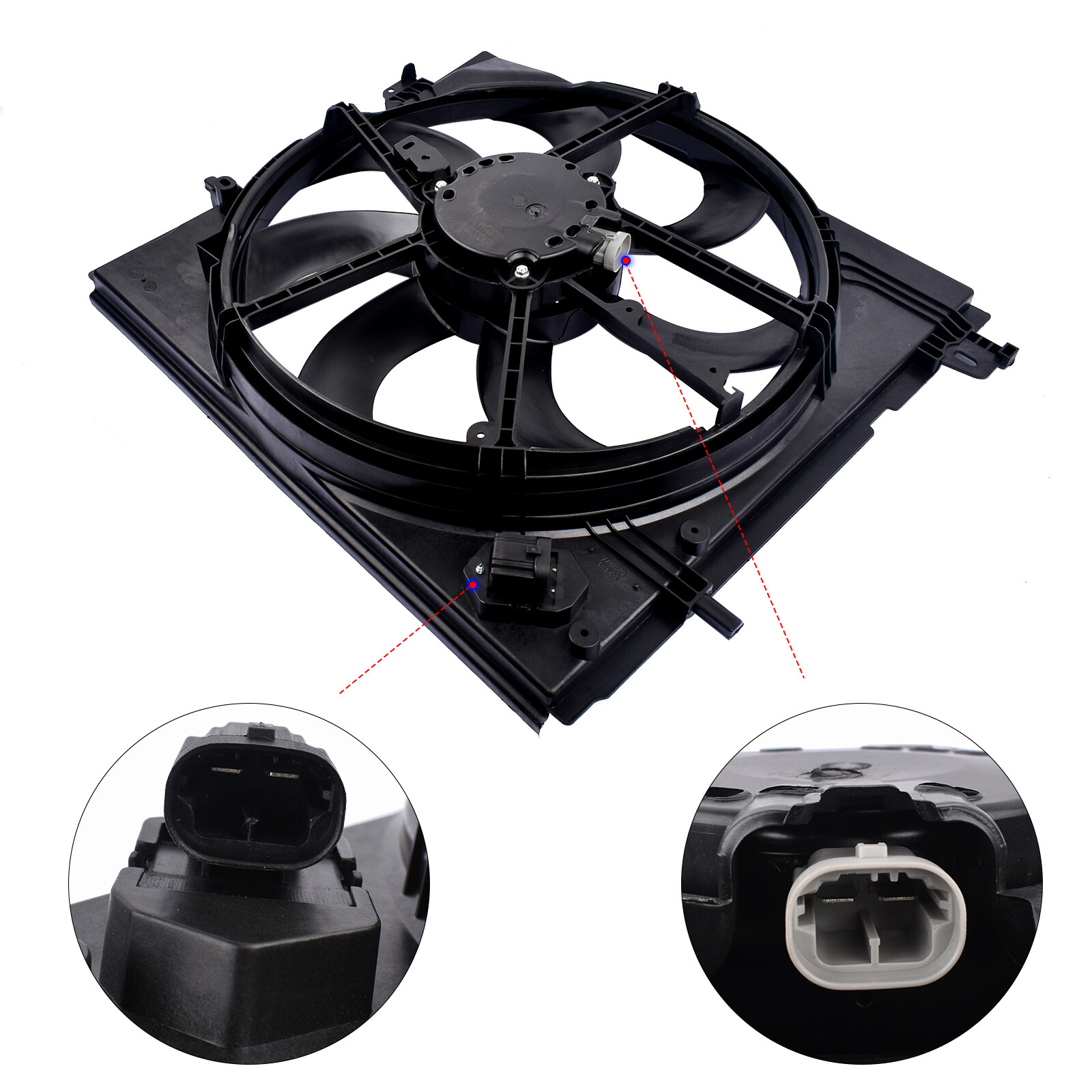 Fits Nissan Qashqai (2013-2021) 2 Pins Engine Radiator Cooling Fan w ...