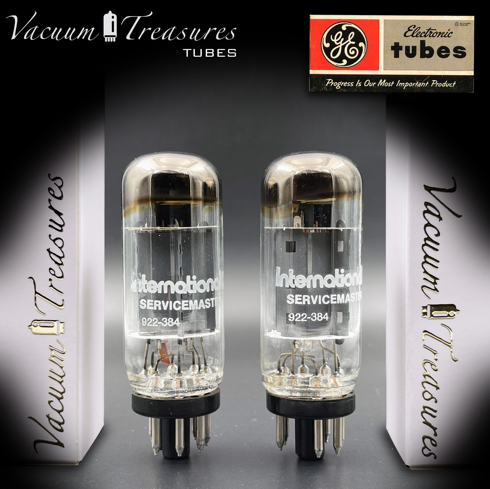 7591A GE brand International Coin Base Halo Getter Tested Pair Tubes ...