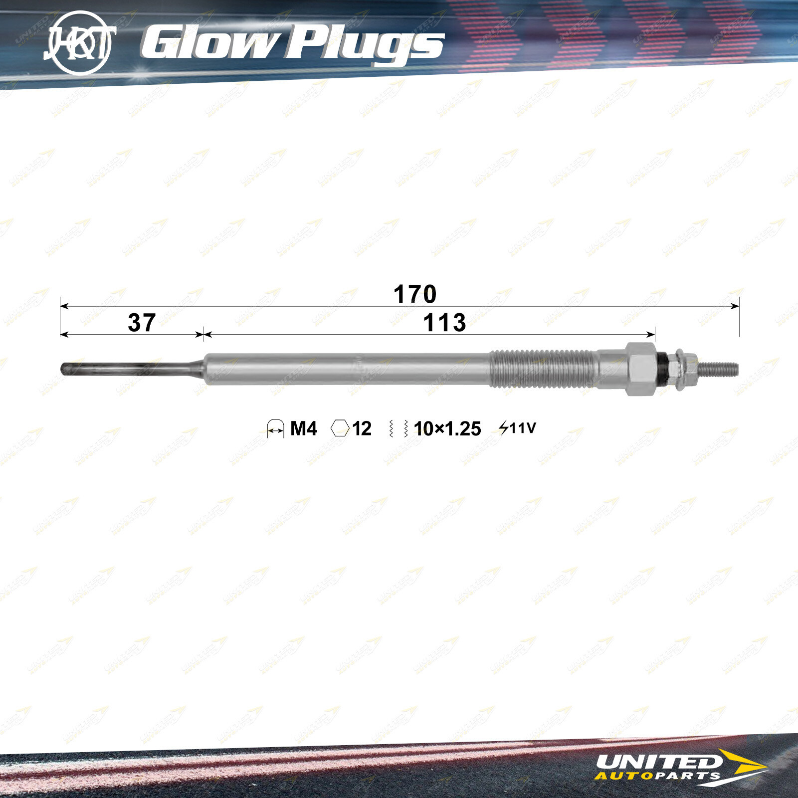 4 x HKT Metal Glow Plugs for Toyota Rav4 Yaris IQ Avensis Corolla Dyna ...