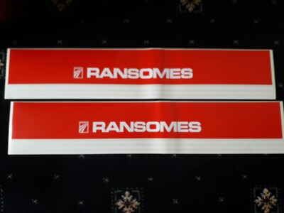 Pair of original Ransomes Decal Sticker Vinyl Plough Tractor Mower ...