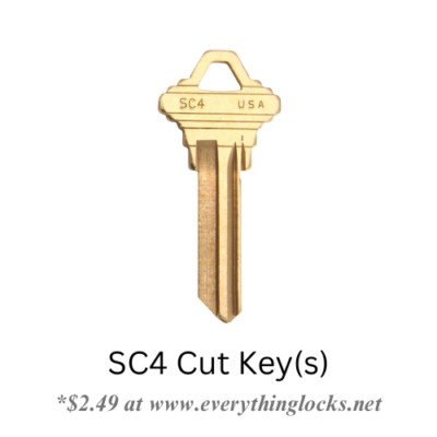 SCHLAGE (SC4) 6 Pin Code Cut Key You Send Us Your Bitting Code | eBay