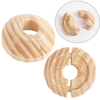 2x Pine RADIATOR PIPE COVERS Rose Collar Laminate/Wooden Floor Rings ...