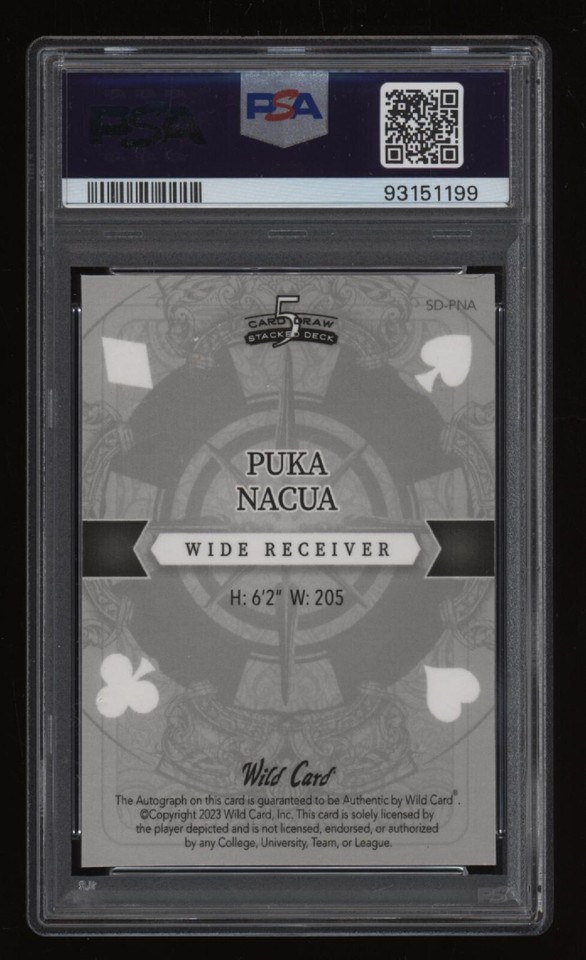 2023 Puka Nacua PSA 9 Wild Card JOKER Mojo Gold Auto Autograph Rookie ...