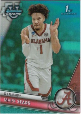 MARK SEARS 23/24 Bowman Chrome U University 1st AQUA Refractor / 299 | eBay