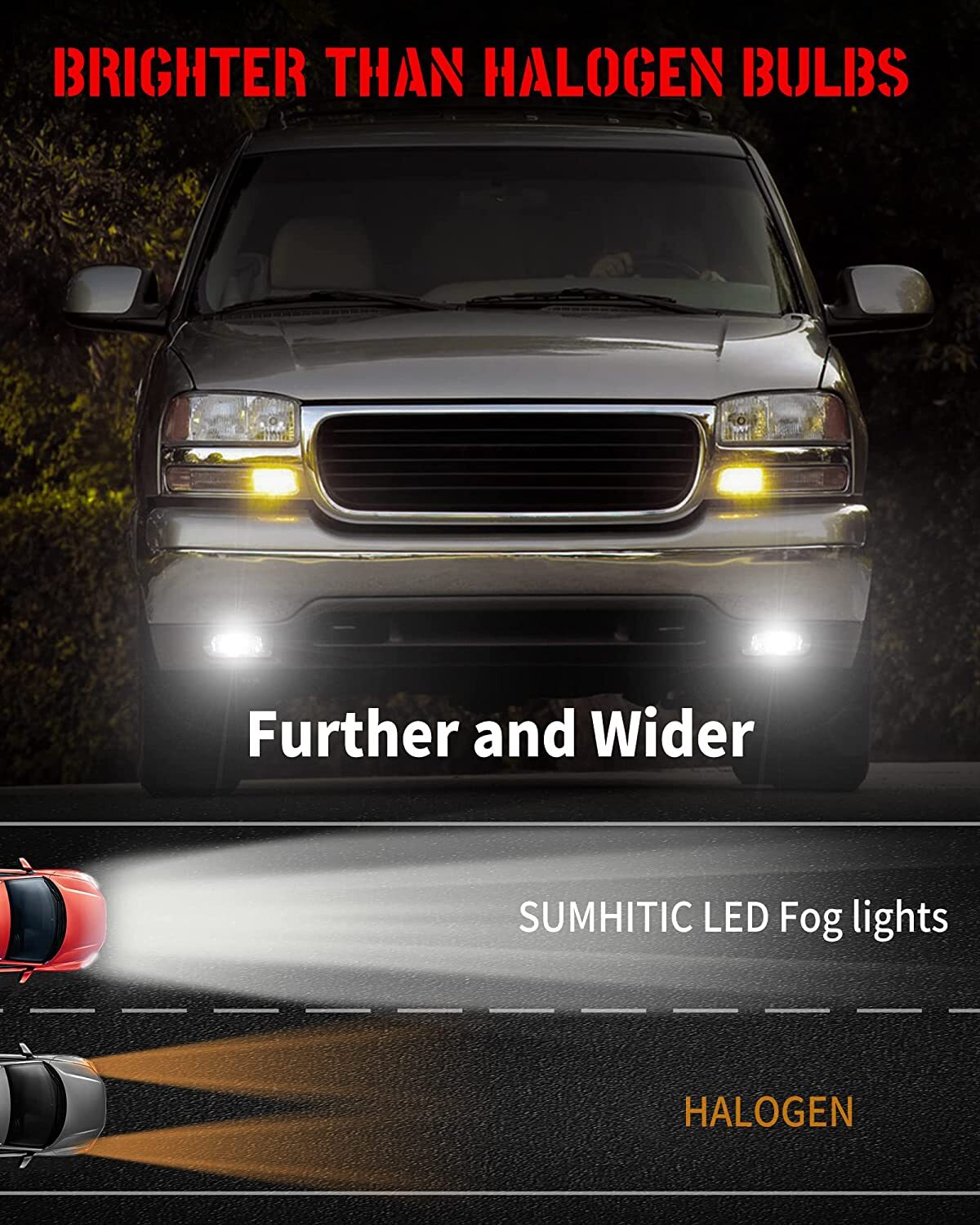 Driving LED Fog Lights Bumper Lamp For Chevy Silverado 99-02 Tahoe 00 ...