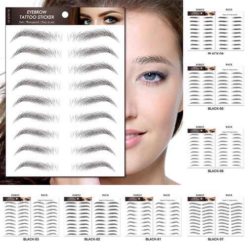 6D Eyebrows Tattoo Real Look Sticker False Eyebrow Waterproof Stick On ...