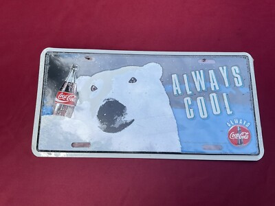 Coke Always Cool Polar Bear License Plate 1994 | eBay