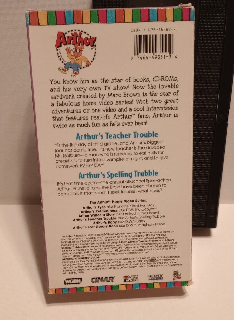 Arthur - Arthurs Teacher Trouble/Arthur's Spelling Trouble (VHS 1997 ...