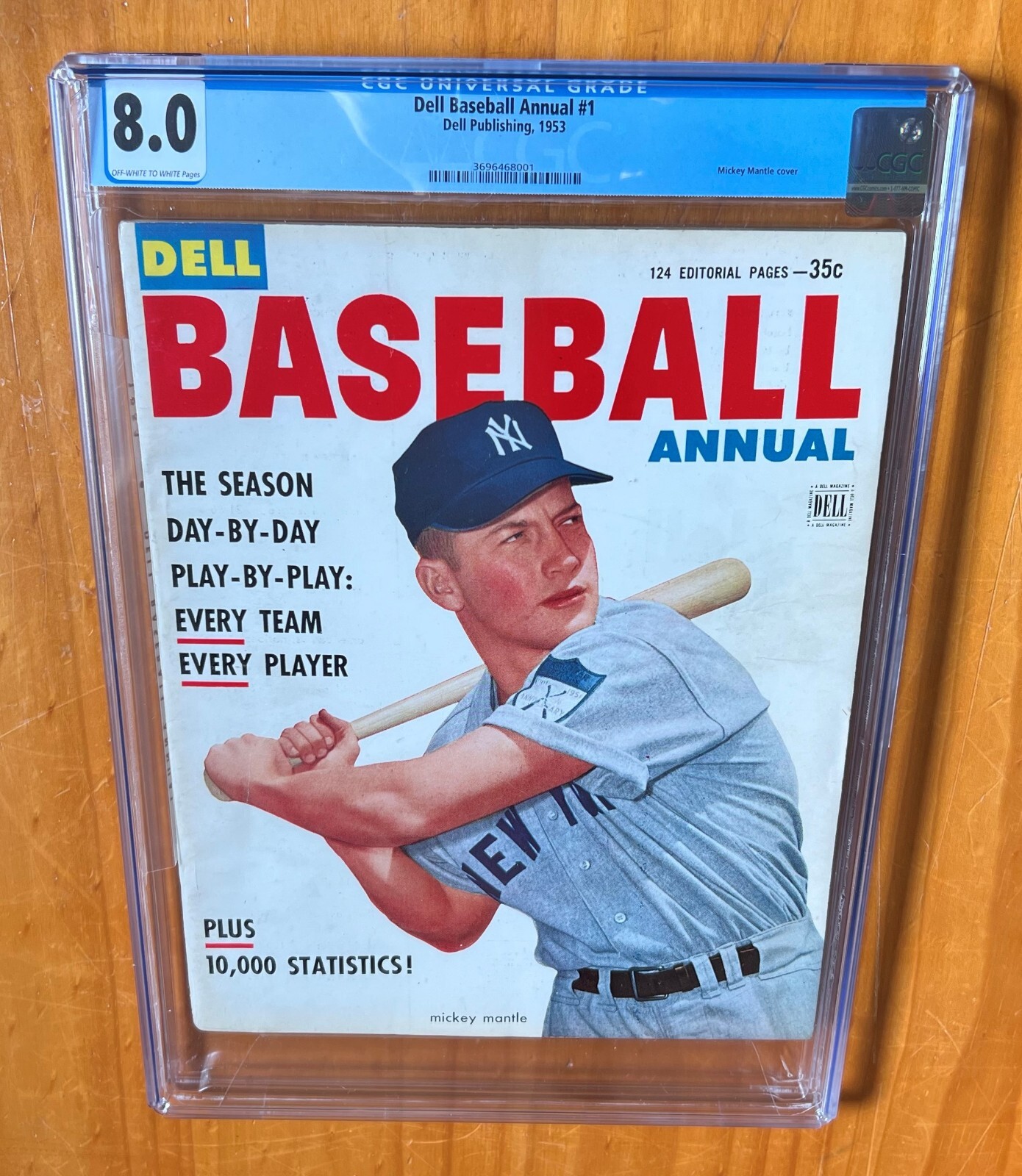 Dell Baseball Annual 1953 #1 Mantle Newsstand CGC 8.0 Two Higher POP 3 ...