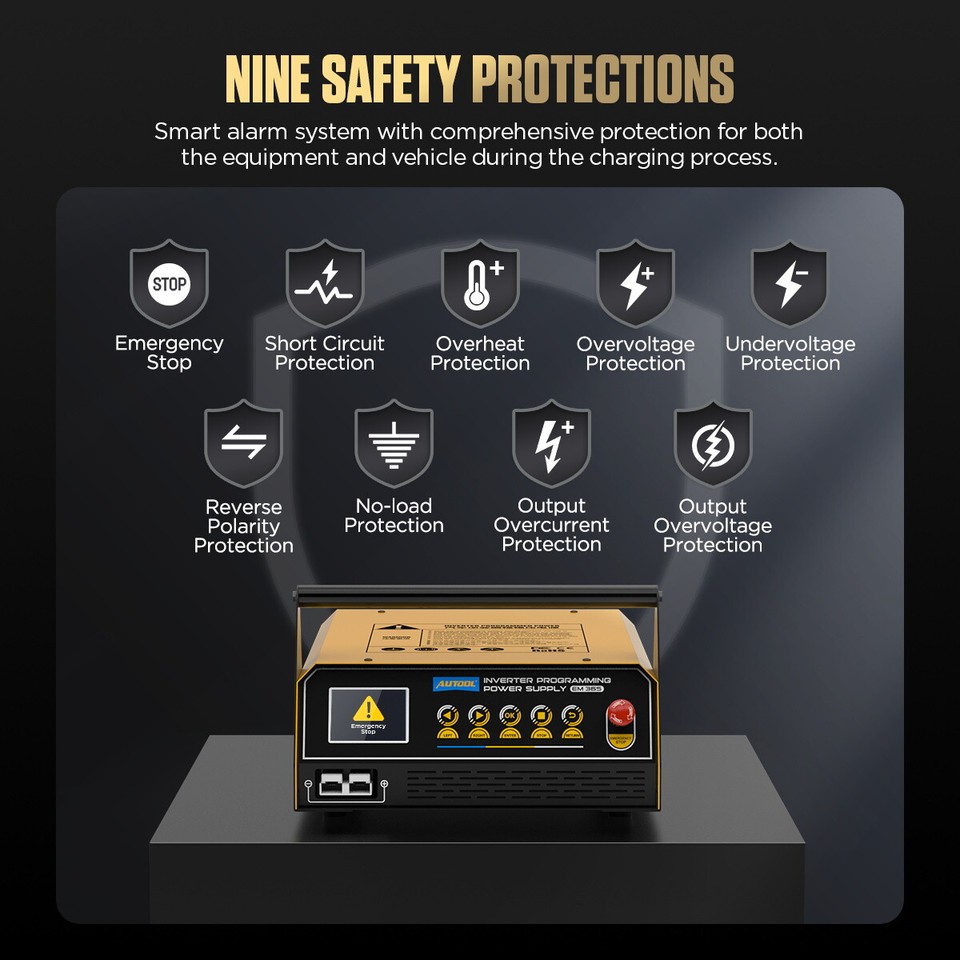 AUTOOL EM365 Auto Programming Power Stabilizer Battery Charger Jump ...