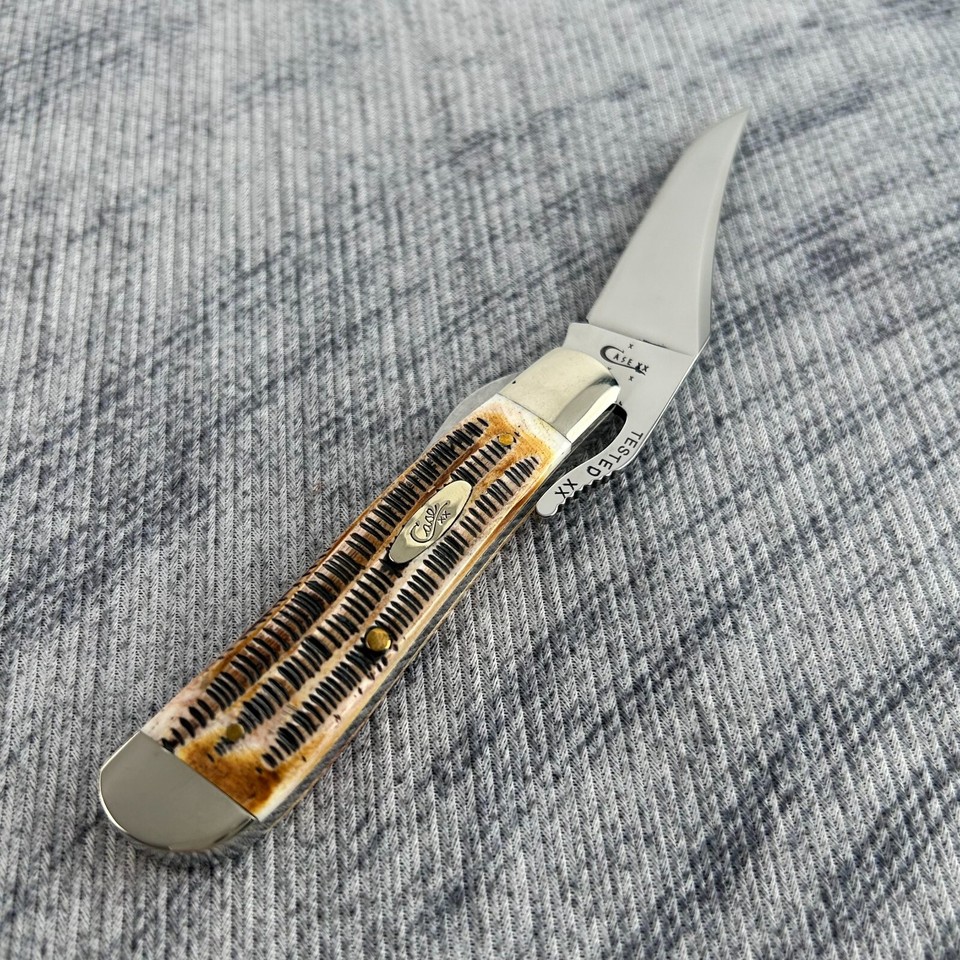 Case xx Knives Russlock 6.5 Bone stag Handle Pocket Knife Honey and ...